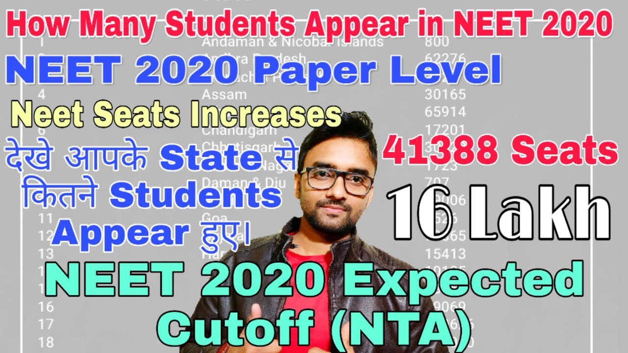 How many students Registered for Neet 2020,What is NEET 2020 Expected cutoff, - YouTube
