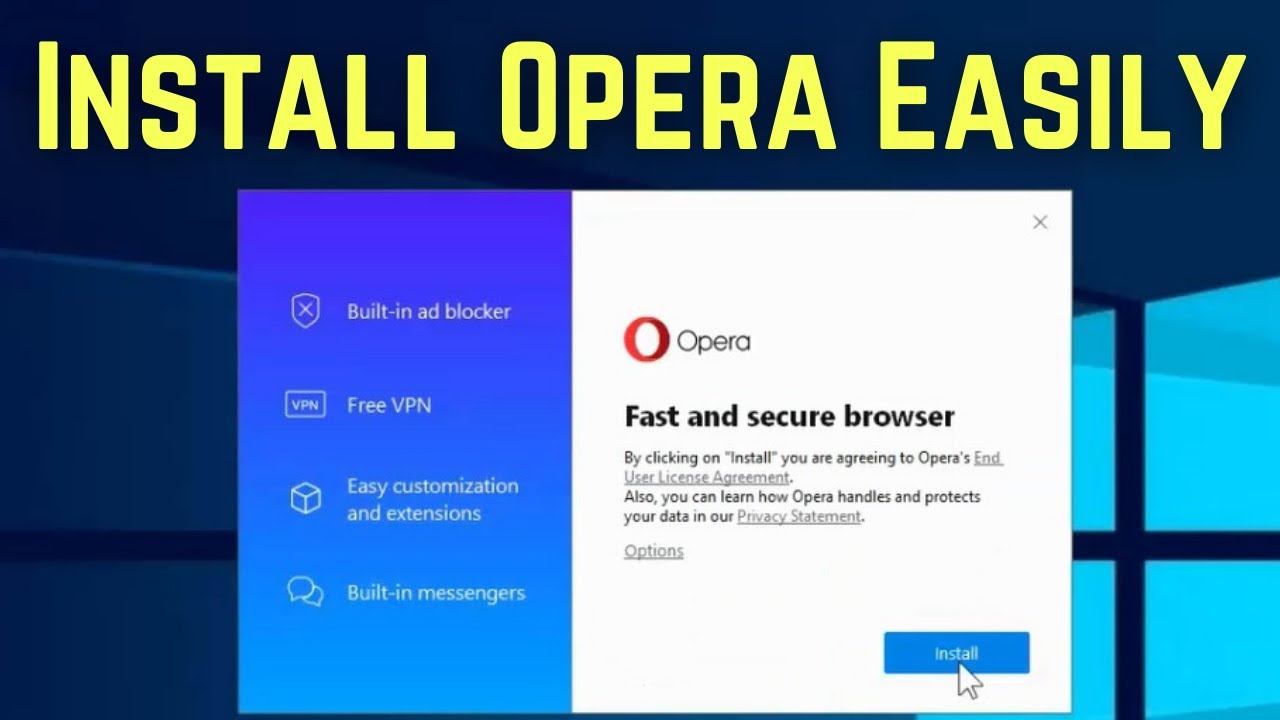 How To Install Opera Web Browser On Windows PC | Install Opera Browser ...