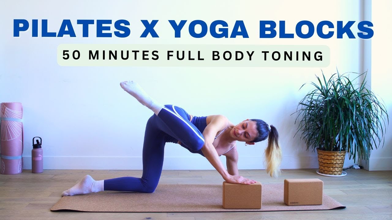 50-Min Full Body Pilates Workout with Yoga Blocks | Strength & Mobility ...