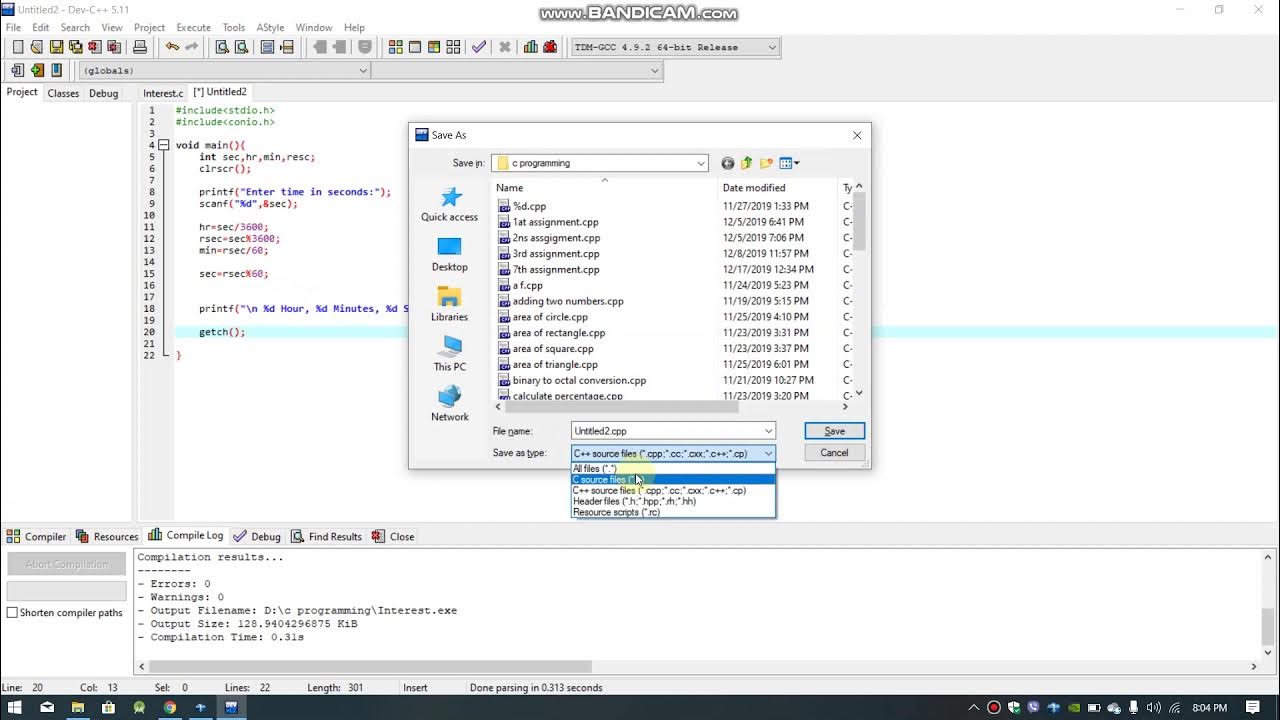 BSC.CSIT || C Program that reads time in seconds and convert it into ...
