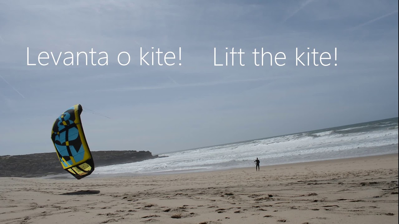 Kitesurf lessons - How to Self Launch a kite - Aula de kite - Levantar ...