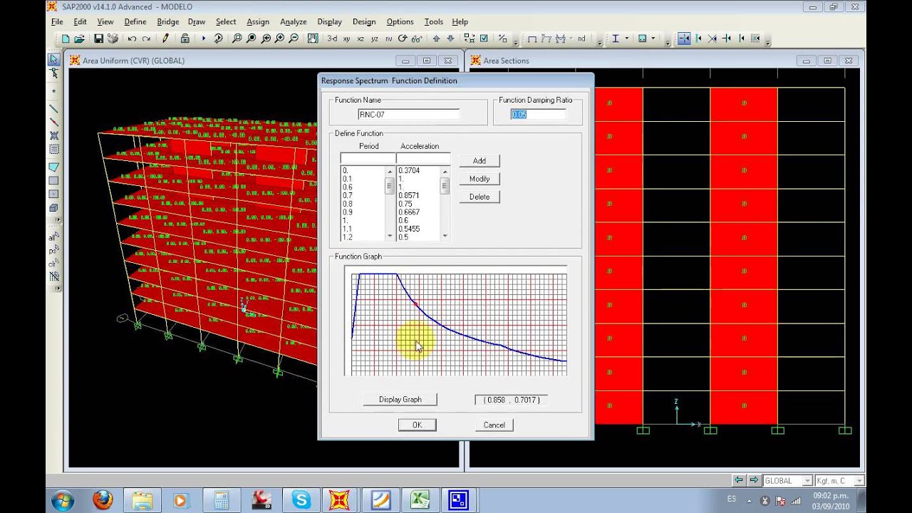ANALISIS SISMICO DINAMICO MODAL ESPECTRAL SAP2000 NICARAGUA RNC07 - YouTube