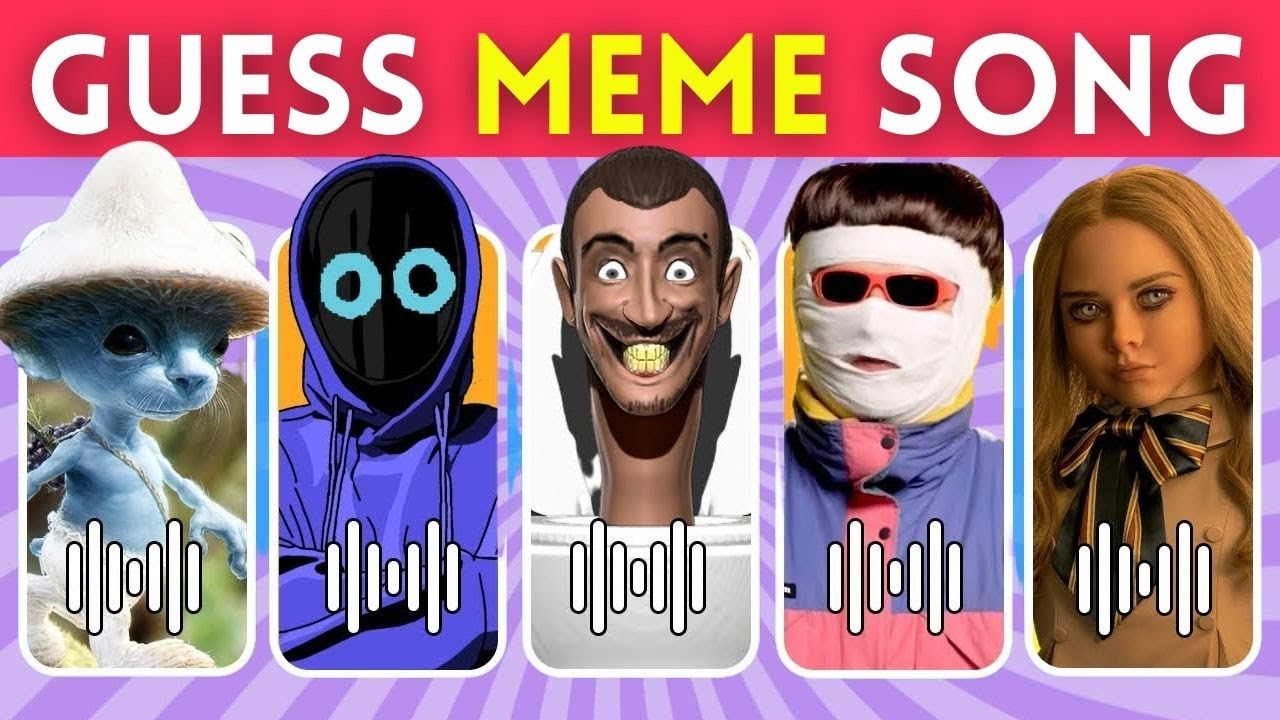 GUESS MEME SONG | 🎵🎙️🔥 MrBeast, Skibidi Toilet, Wednesday, Grimace ...