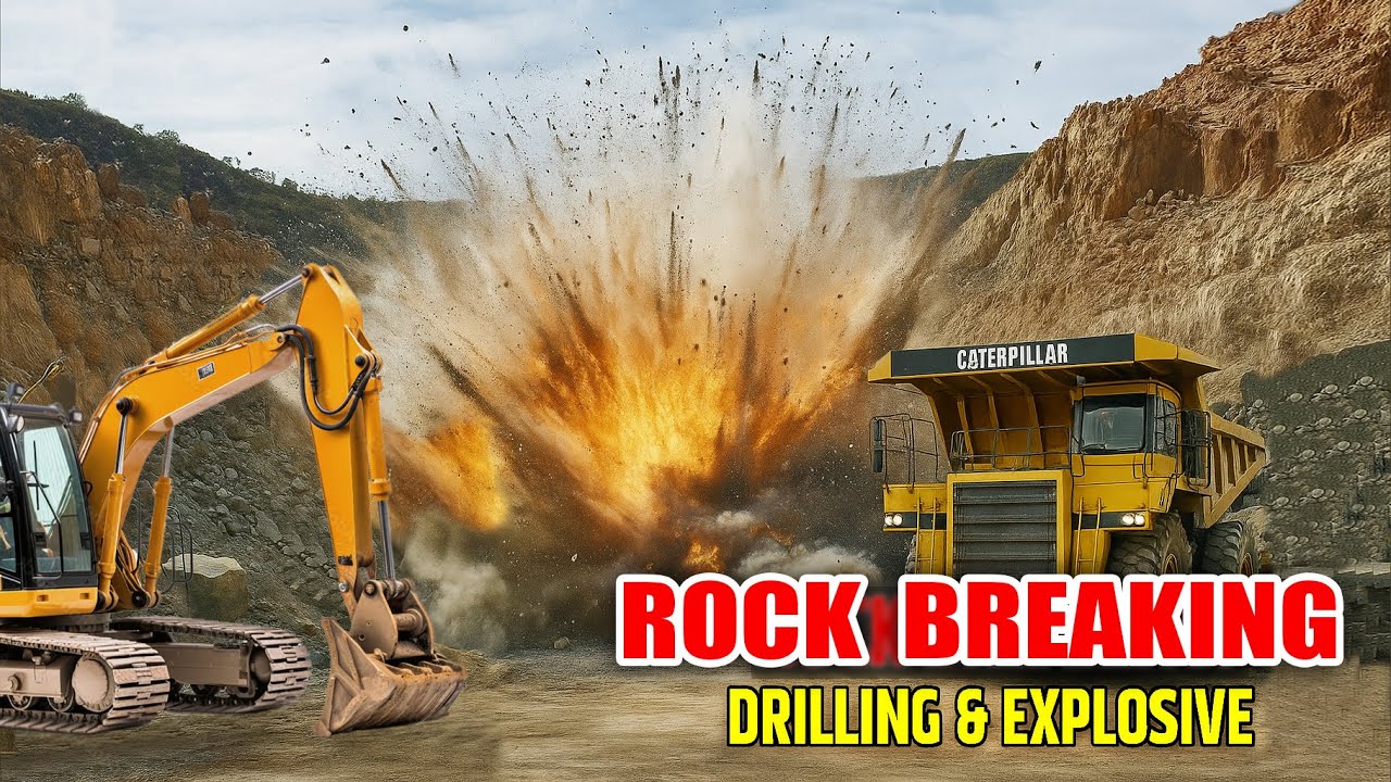 Mountain Blasting Operation | Drilling & Explosive Rock Breaking! - YouTube