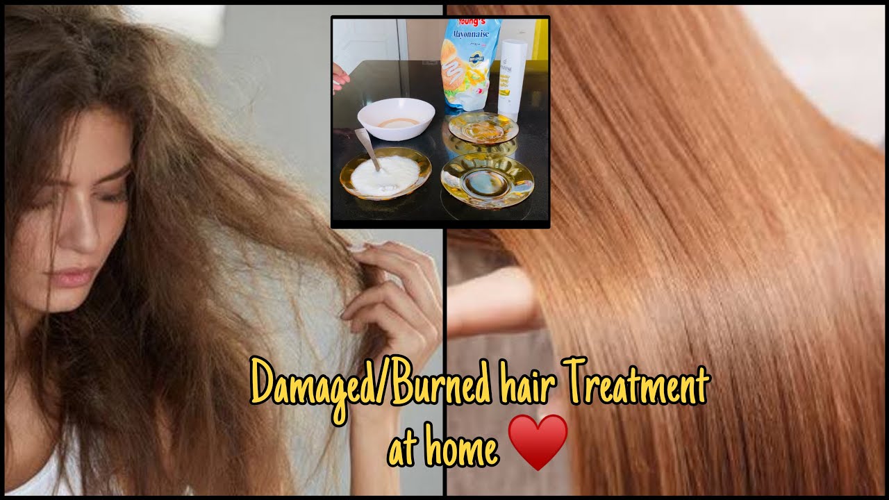 Damaged/Burned hair Treatment At home | Cutdown se jale hue baalo ka ...