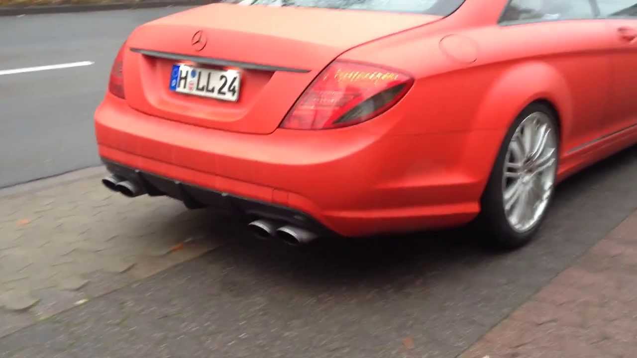 Matte red Mercedes CL 63 AMG (Kit) accelerating! - YouTube