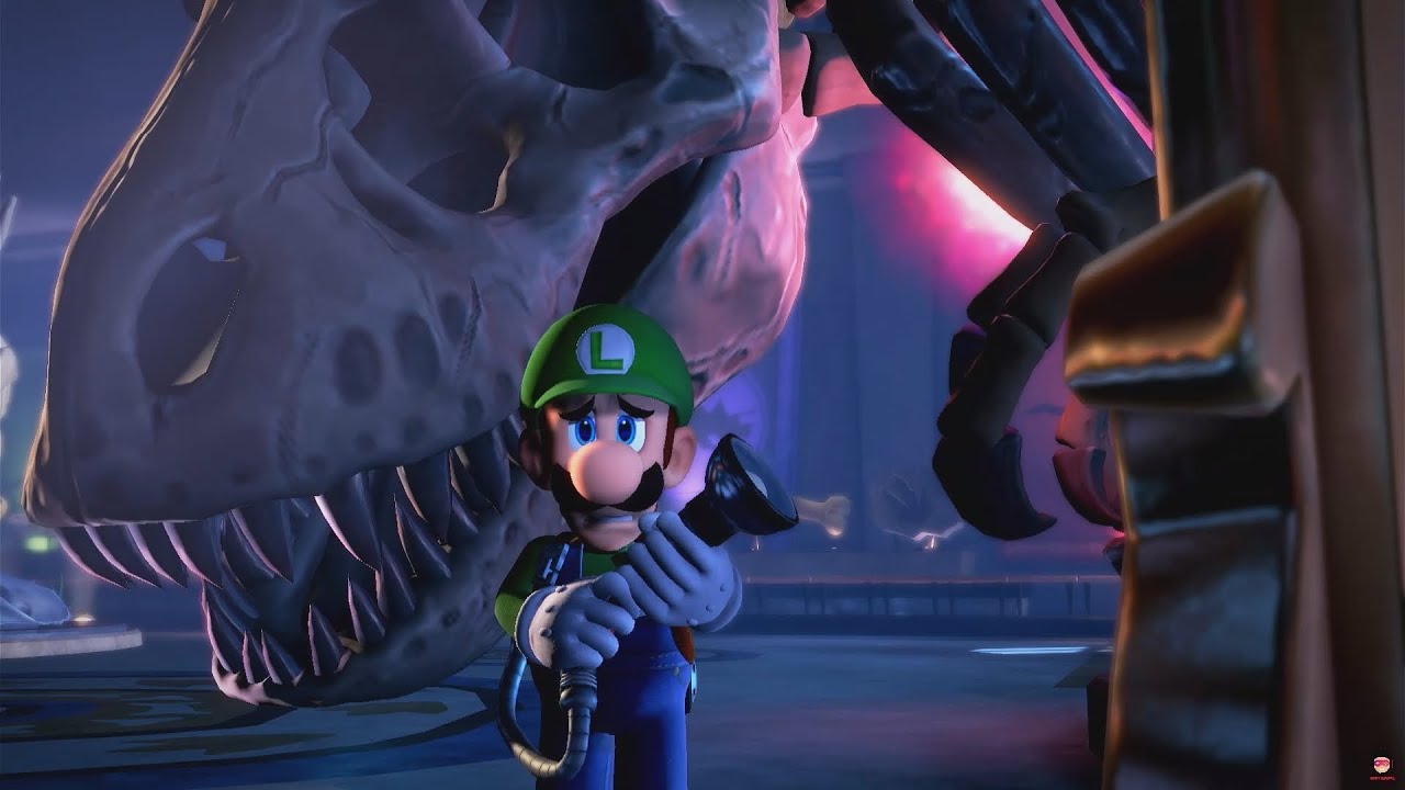 Luigi's mansion 3 - Luigi beats the dinosaur skeleton and expands the ...