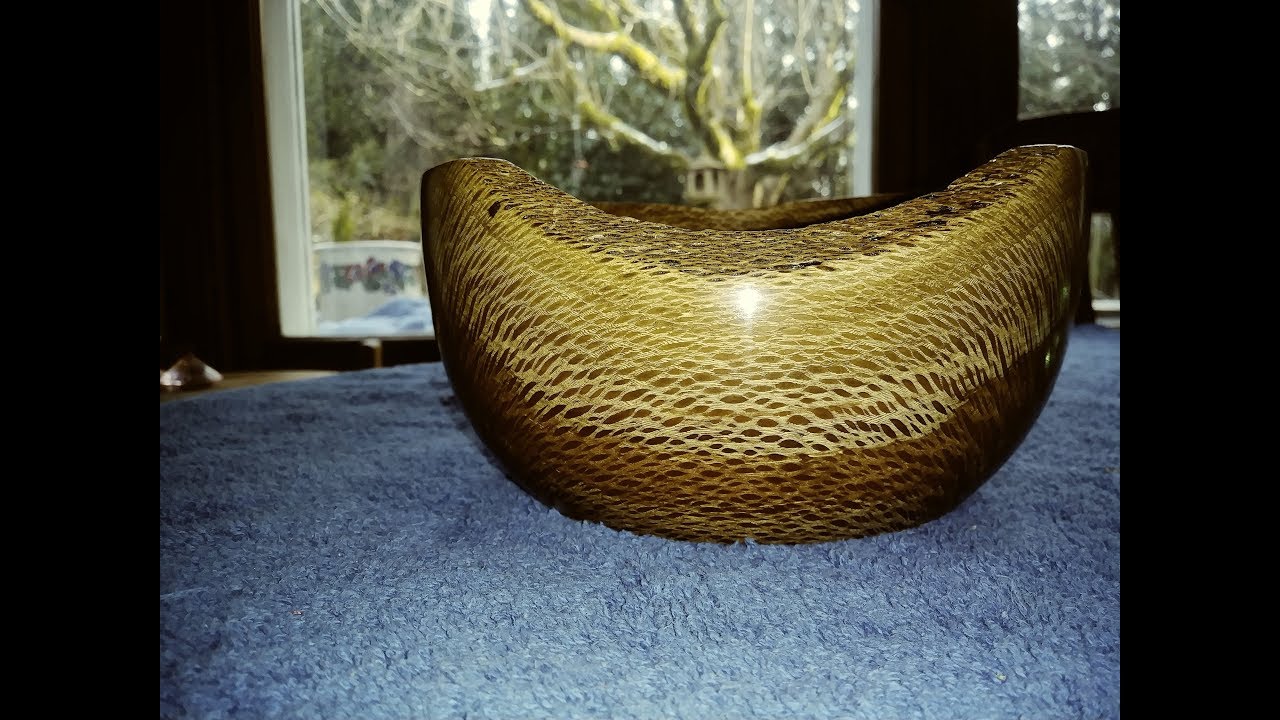 Wood Turned Macadamia Bowl - Snake Skin - YouTube
