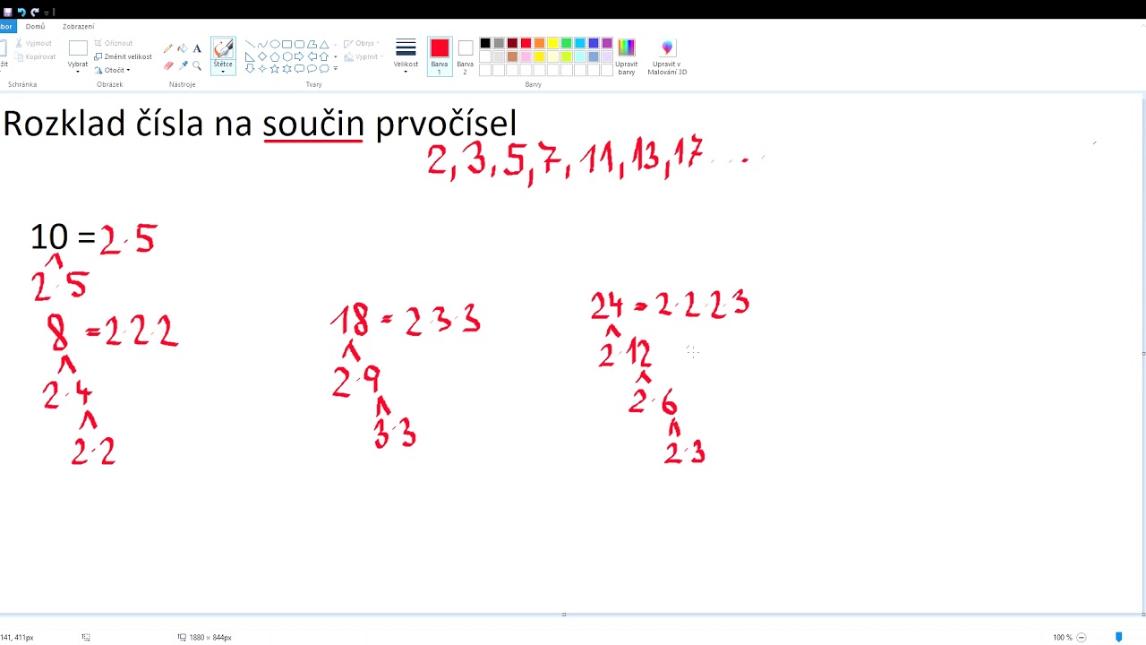 Rozklad čísla na součin prvočísel. - YouTube