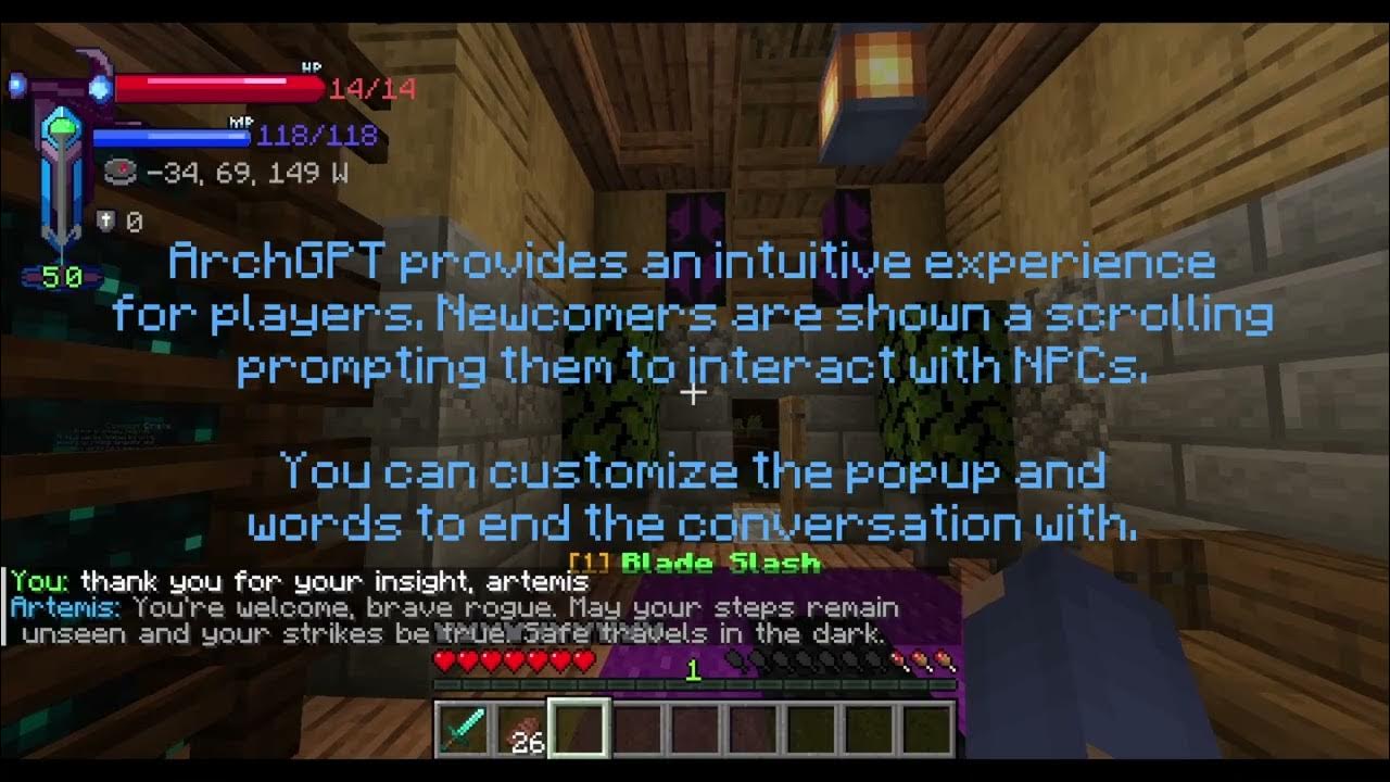 ArchGPT (Minecraft ChatGPT Plugin) Demonstration - YouTube