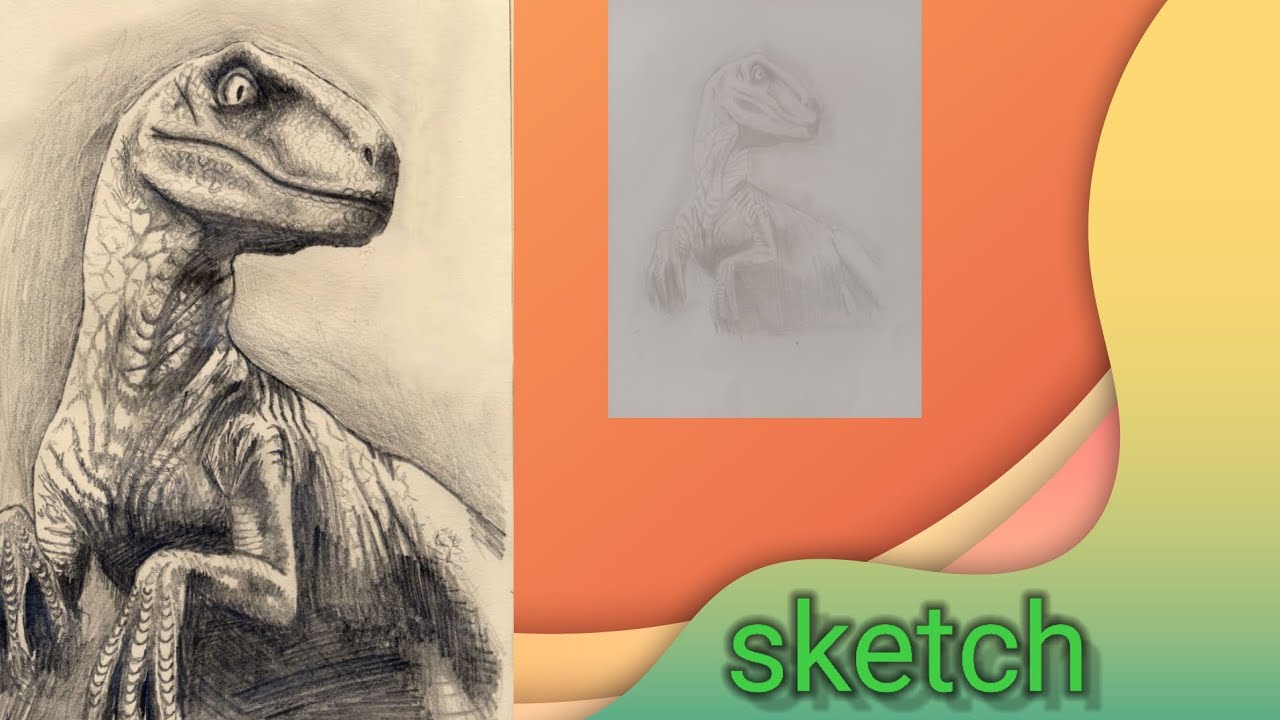 dinasor skecth art 🎨 how to dro drowing video - YouTube