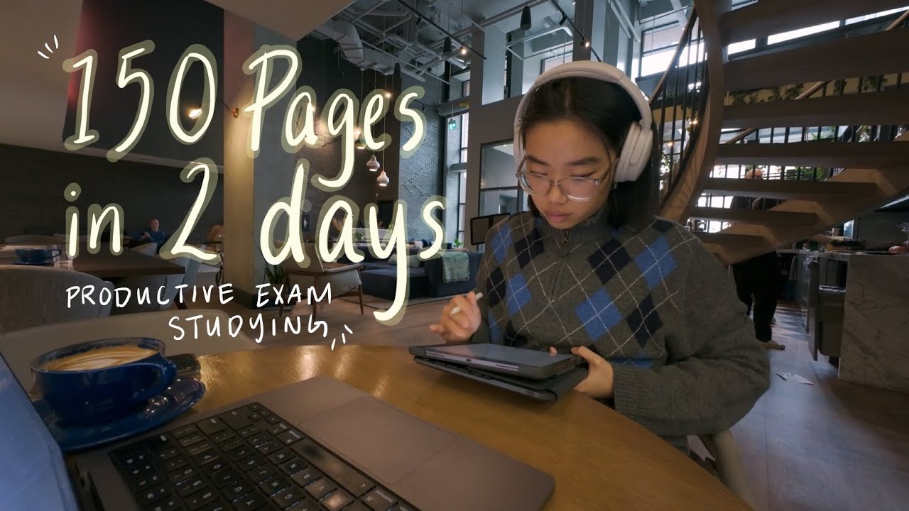 STUDY VLOG | productive 7am days, cafe exam studying, skincare routine ...