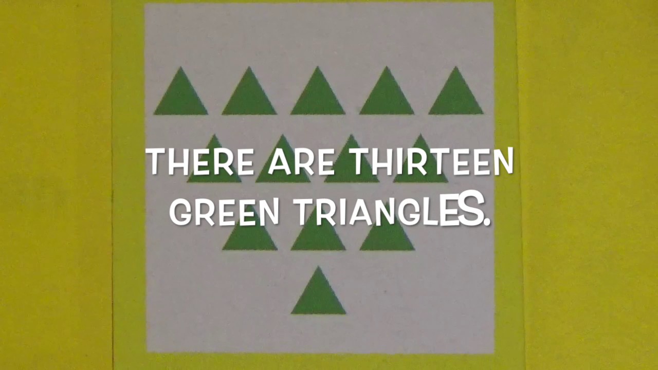 Count 13 Green Triangles - Learn shapes, colors, numbers & practice ...