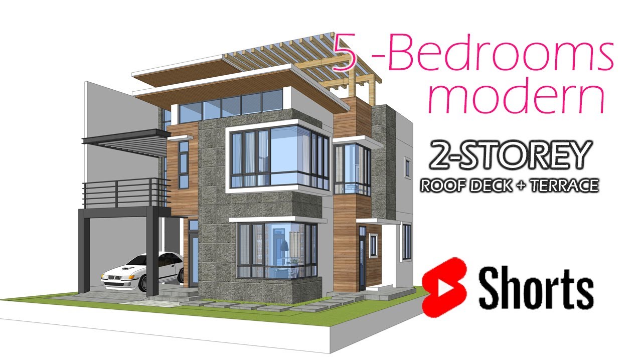 2-Storey Modern House Design with Roof Deck and Terrace - YouTube