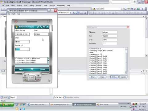 db4o Contact Sync sample for Windows Mobile 6 - YouTube