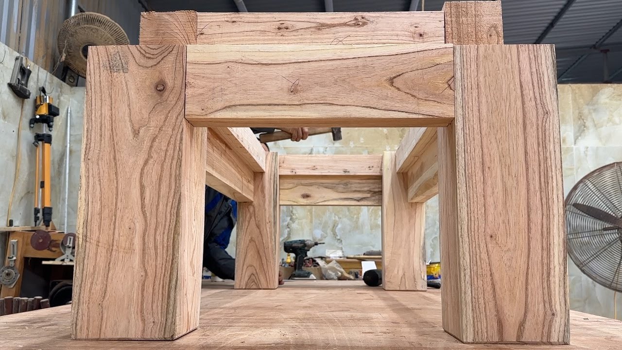 Solid Wood Table With Solid Wooden Joints And Pegs Without Screws ...