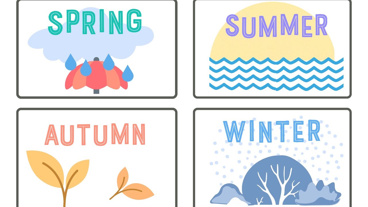 The Four Seasons rhymes 🥳|| Rhyme time || learning seasons || little ...