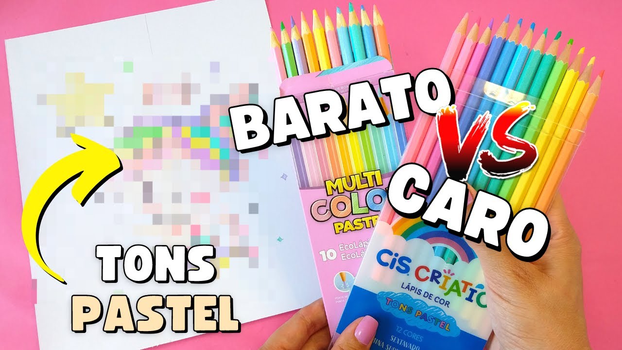 LÁPIS de COR Pastel CARO x BARATO | Multicolor VS CiS Criatic - YouTube
