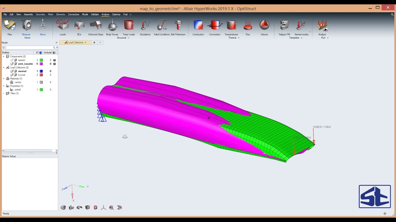 Altair HyperMesh | Morphing -2 ( Map to Geometry) - YouTube