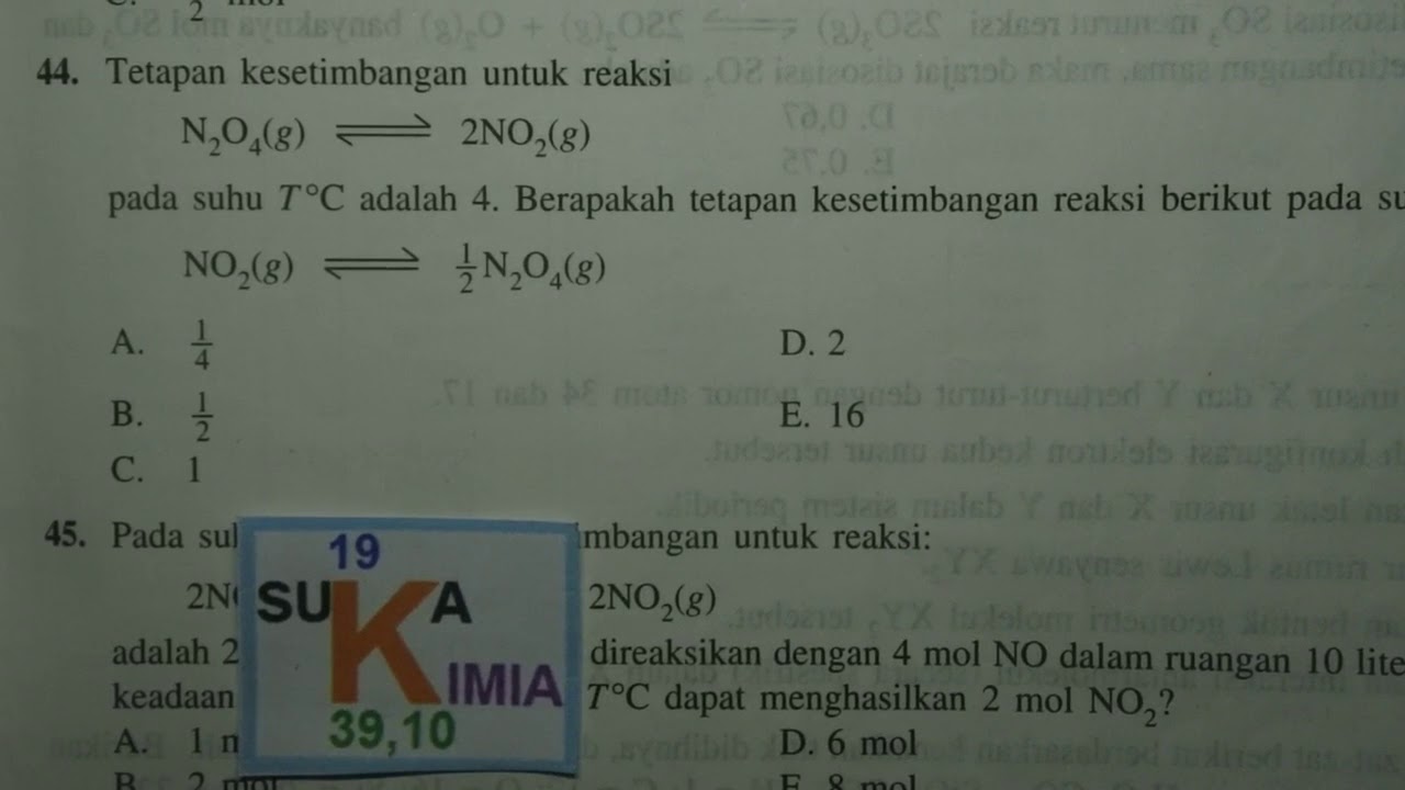 Tetapan Kesetimbangan (Kc)-Kimia SMA - YouTube