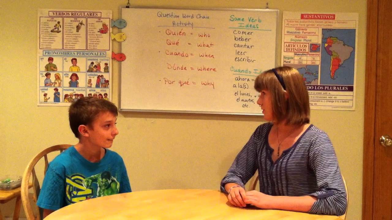 Spanish Question Word Chain Activity - YouTube