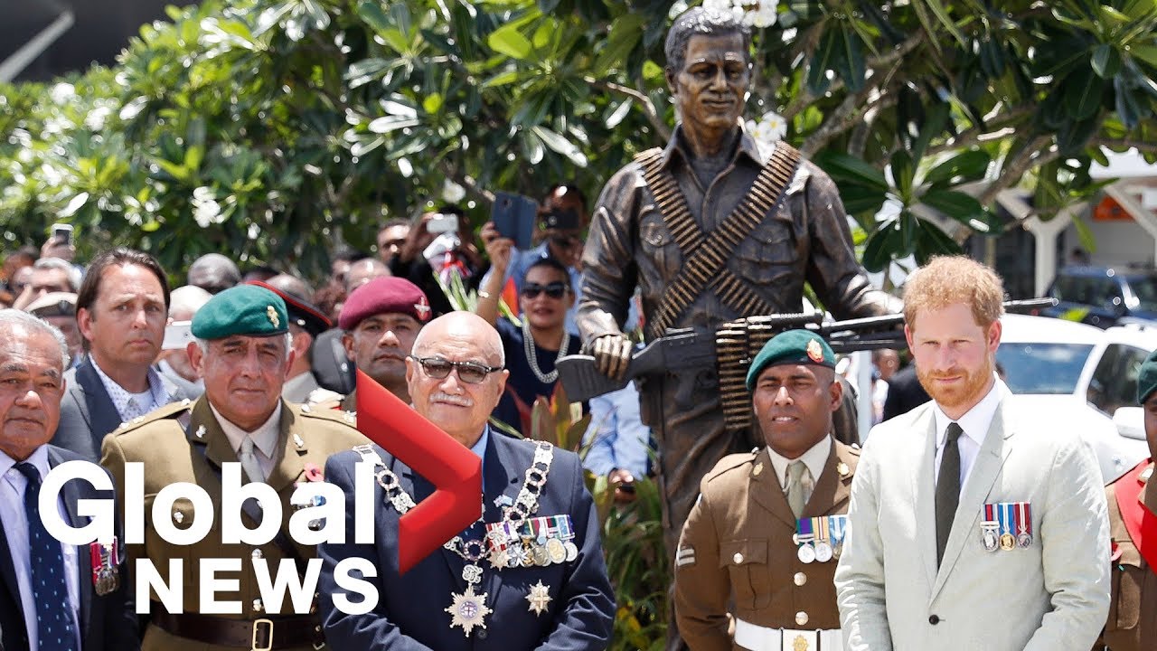 Prince Harry unveils a statue commemorating British-Fijian Sergeant ...