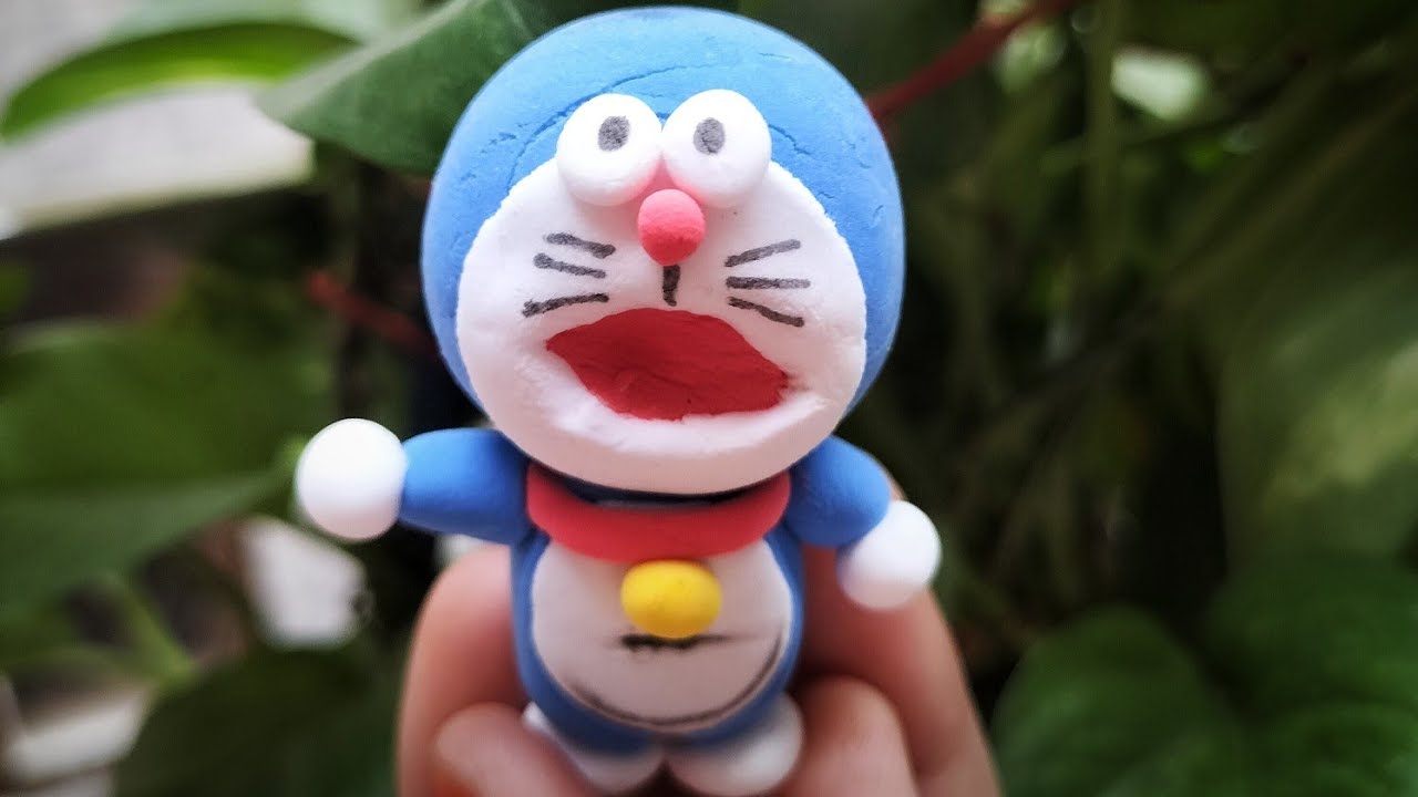 Cute Doremon clay art making| easy and cute clay art | stepbystep ...