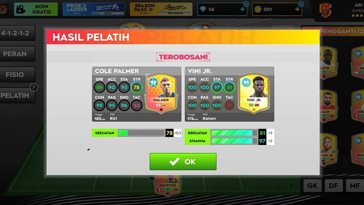 Vinicius Junior & Cole Palmer upgrade Full max in DLS 25 - YouTube