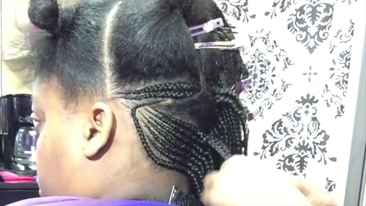 PROTECTIVE MOHAWK STYLE: FEED-IN BRAIDS - YouTube