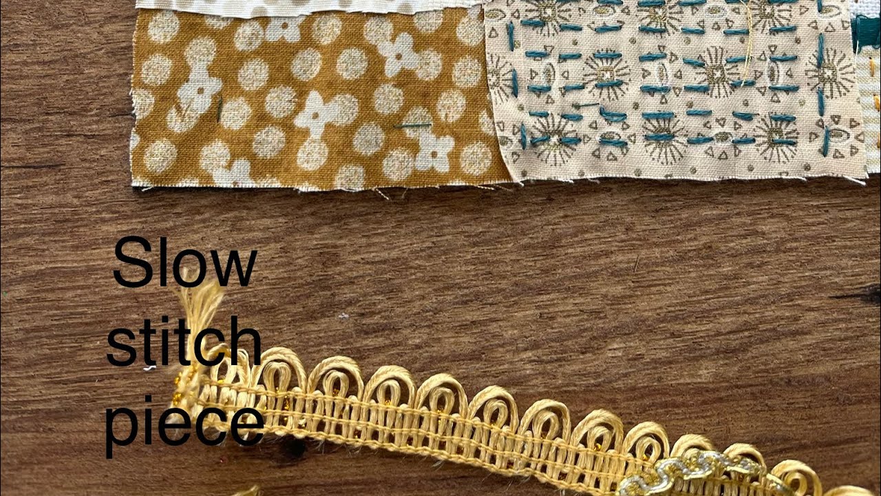 ⭐️ Slow stitch a beautiful piece ⭐️ #slowstitching #sew #sews #fabric # ...