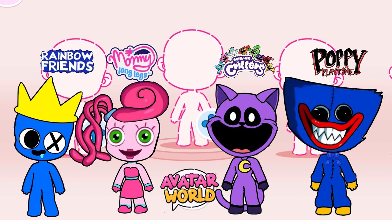 Rainbow friends and Poppy playtime in Avatar World - YouTube
