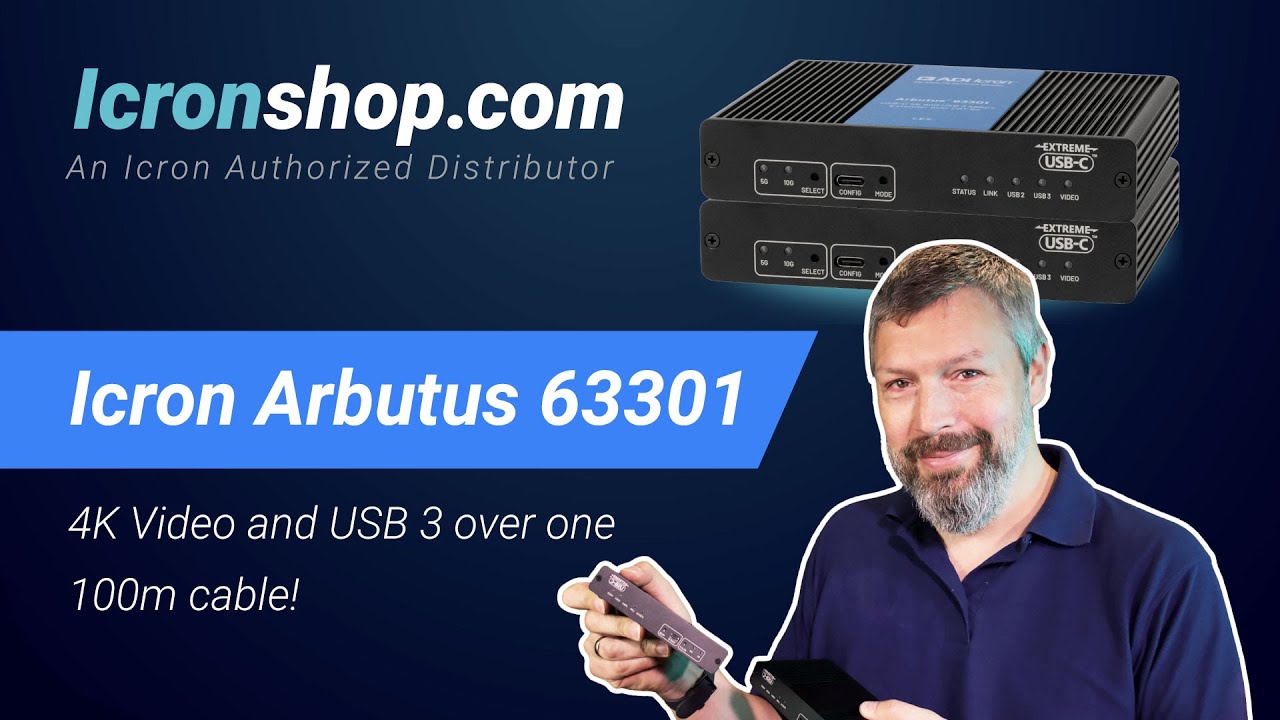 4K Video and USB 3 extension over one 100m cable! - Icron Arbutus 63301 ...