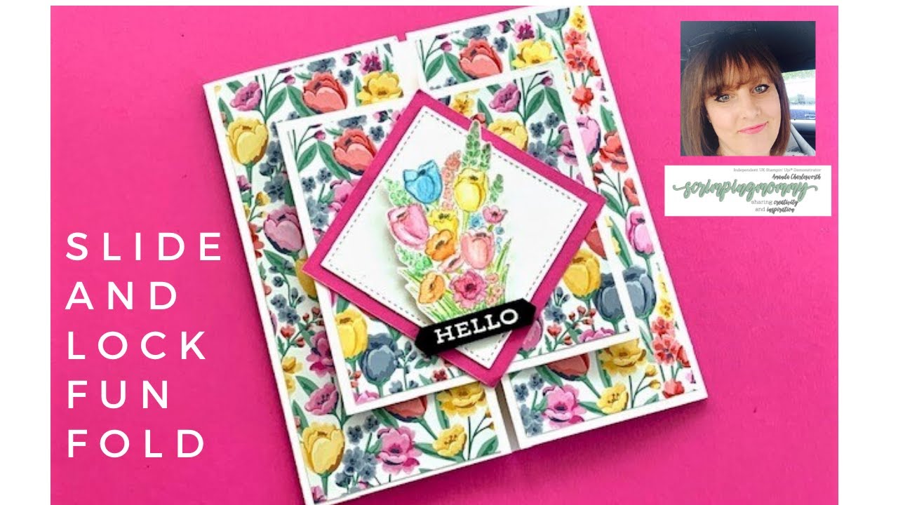 Slide and lock fun fold card - YouTube
