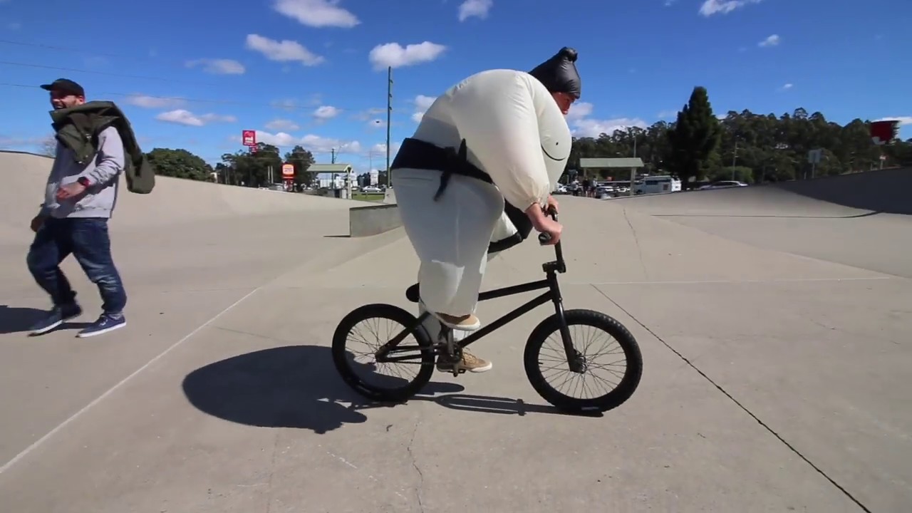 RIDING BMX IN A SUMO SUIT - YouTube