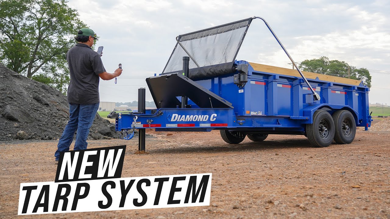 New Tarp System In Action On The LPT Dump Trailer | Diamond C - YouTube