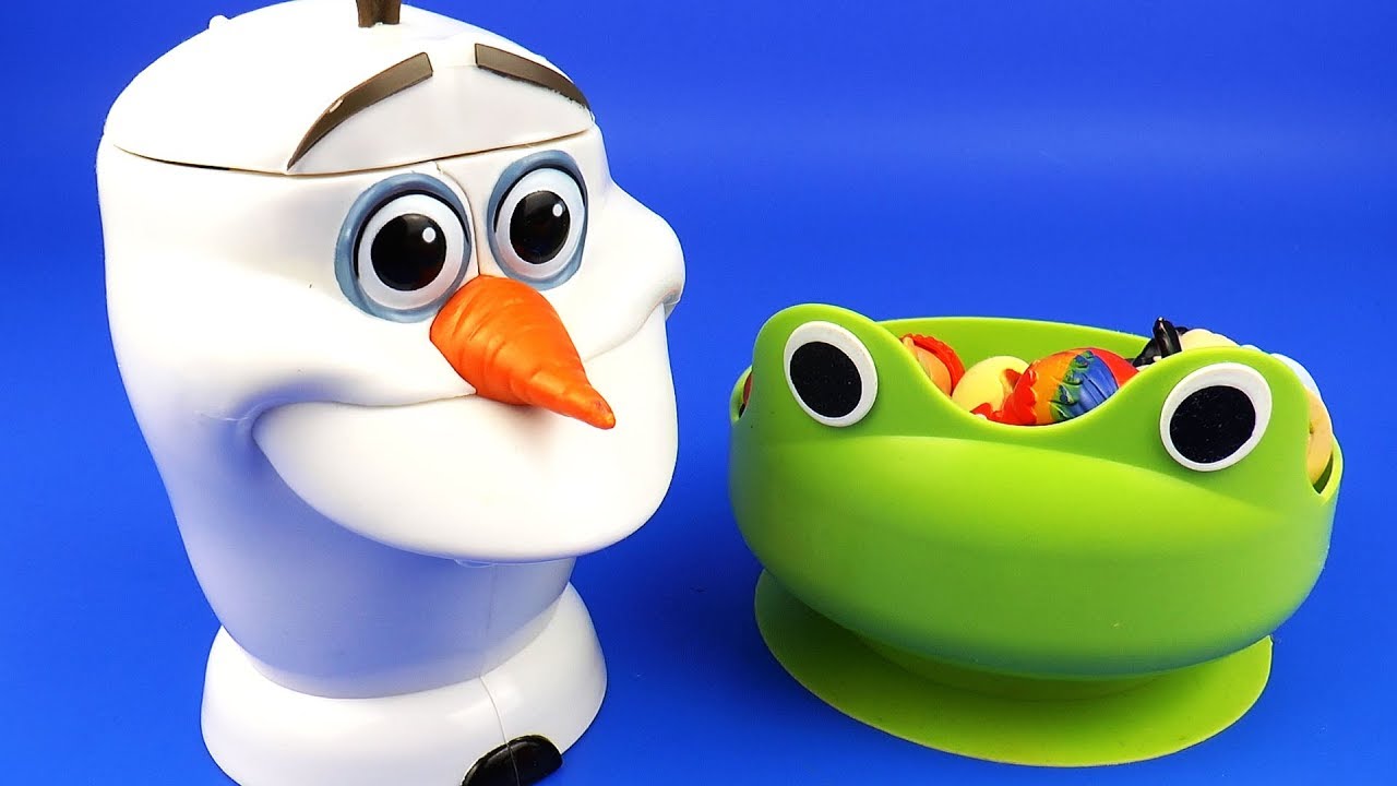 Frozen Olaf Face mug Frog cup Surprise Eggs Toys Disney Pixer - YouTube
