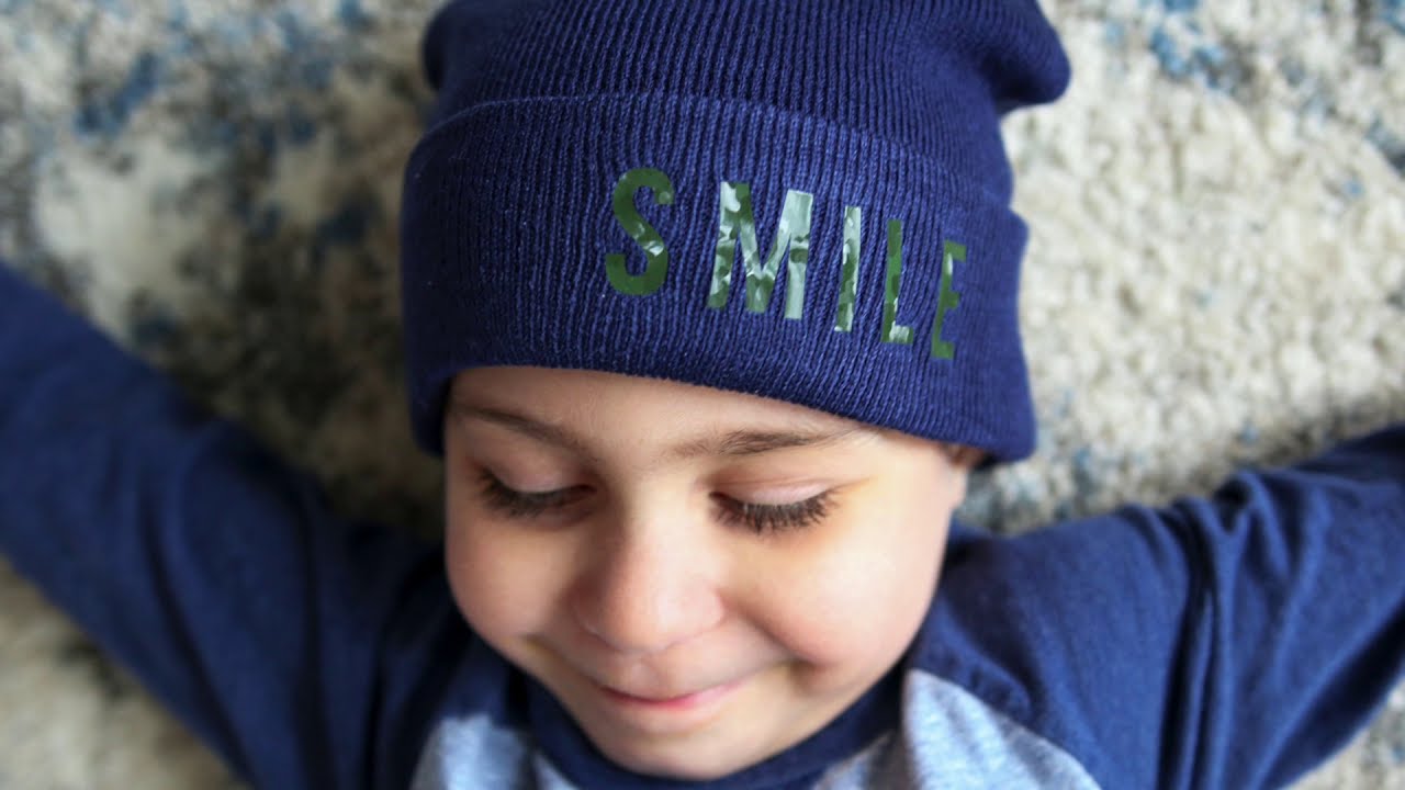 DIY Boy's Beanie Customized with 3D Camo Heat Transfer Vinyl - YouTube