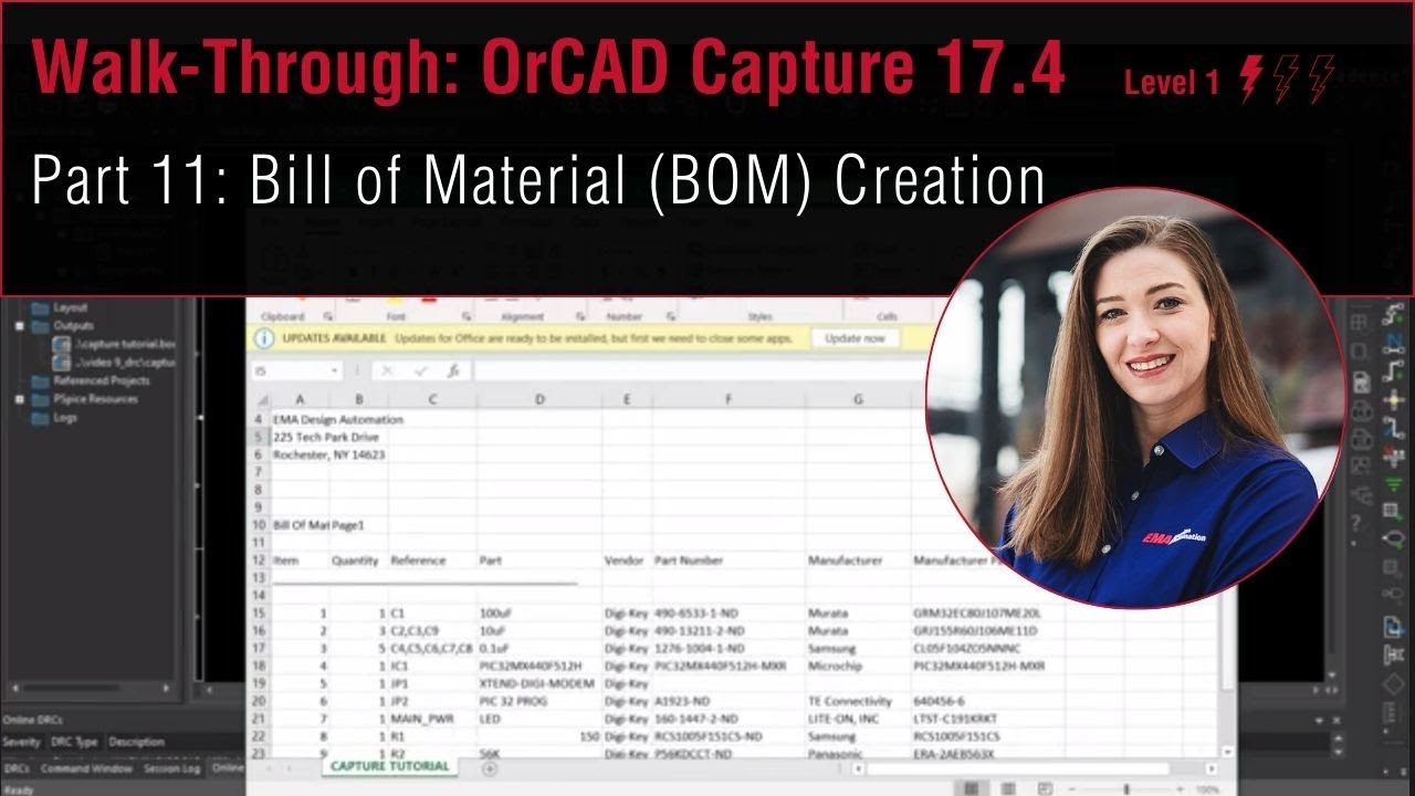 How to Create A BOM in OrCAD Capture 17.4 - YouTube