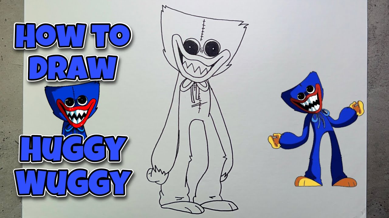 HOW TO DRAW HUGGY WUGGY | Poppy Playtime | Step-by-Step Tutorial ...