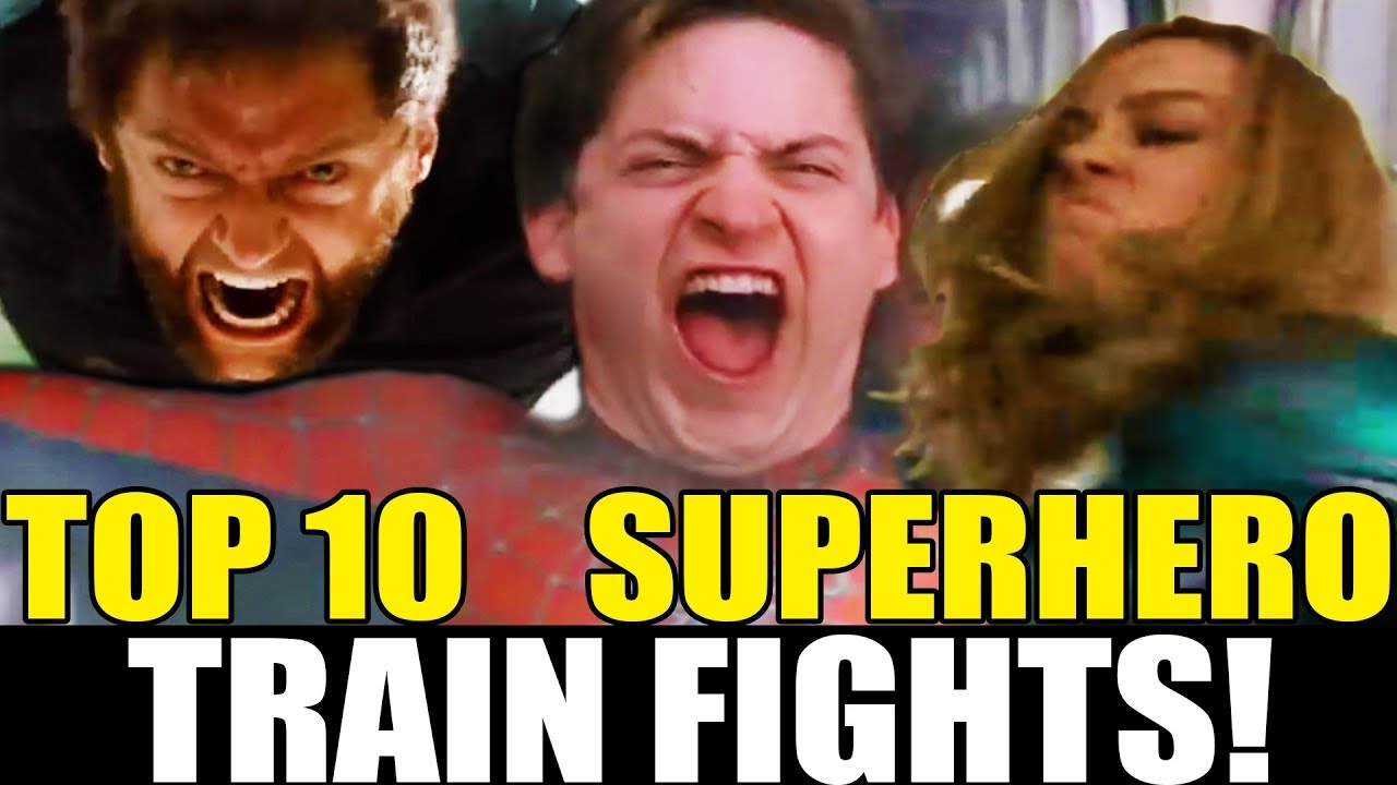 Top 10 Superhero Movie Train Fight Scenes - YouTube