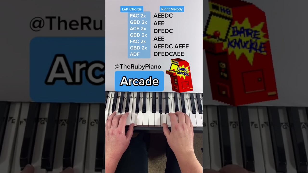 🕹 Arcade Piano Tutorial With Letter Notes #Piano #shorts - YouTube