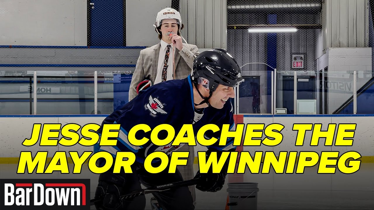 JESSE COACHES THE MAYOR OF WINNIPEG THROUGH A HOCKEY PRACTICE - YouTube
