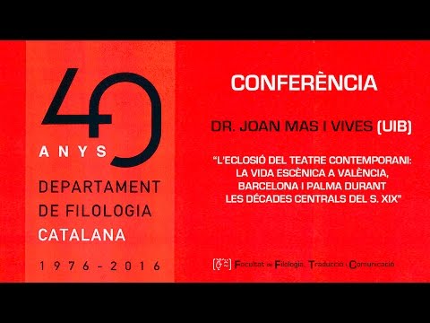 CONFERÈNCIA DEL DR JOAN MAS I VIVES