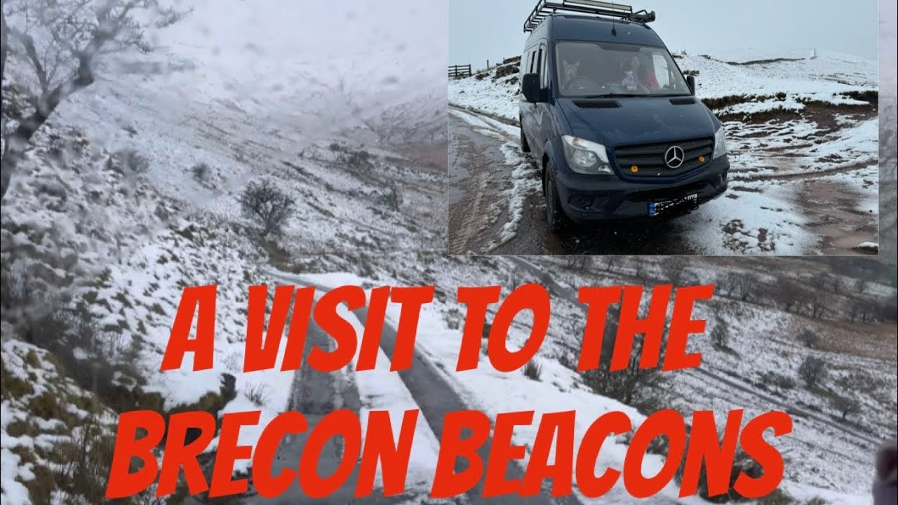 Snow in the Brecon Beacons in the van with Chestnut the rescue dog ...