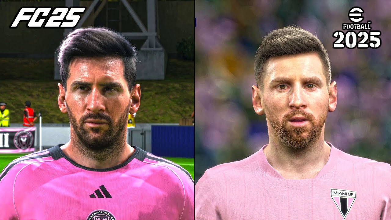 EA Sports FC 25 vs eFootball 2025 • Comparison LIONEL MESSI - YouTube