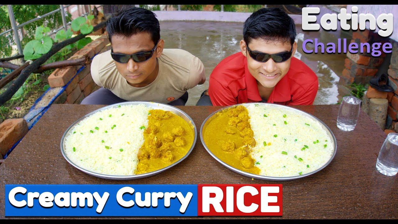 Veggie Balls In Creamy Masala Sauce With Rice Eating Challenge | Indian ...
