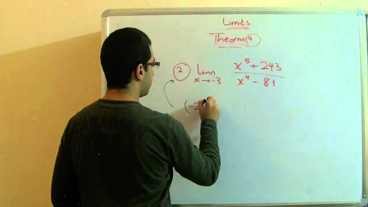 Calculus - lesson 1- The limit of a function using theorem (4) part 2 - Abdallah Reda el Sayed ...