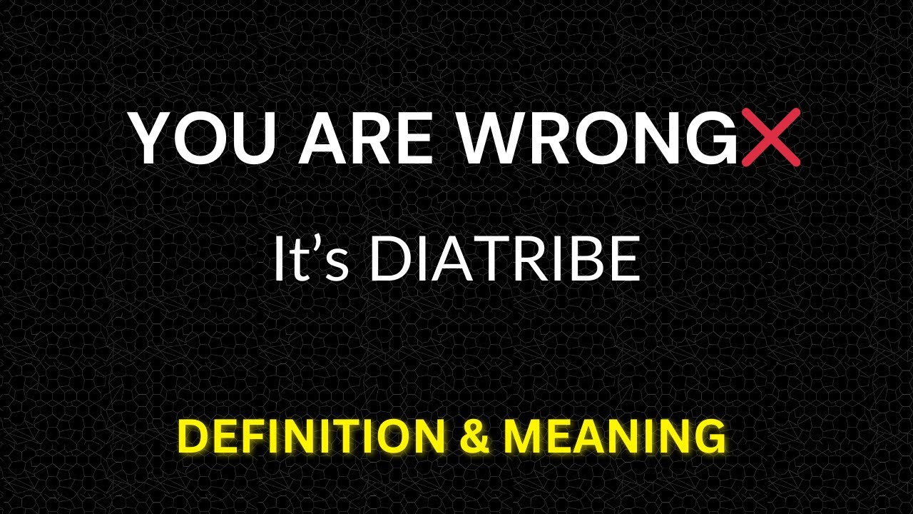 How to pronounce DIATRIBE in English correctly | How to speak DIATRIBE ...