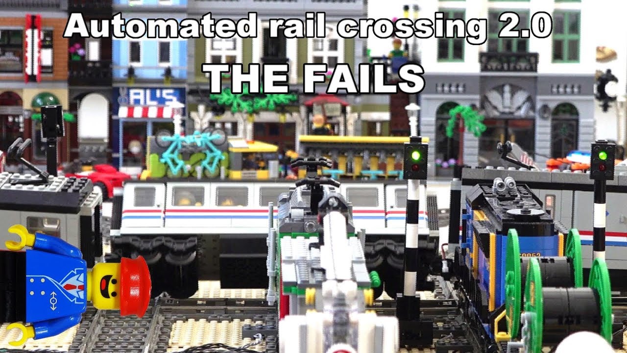 Lego train rail crossing 2.0 FAILS: Lego train wars - YouTube