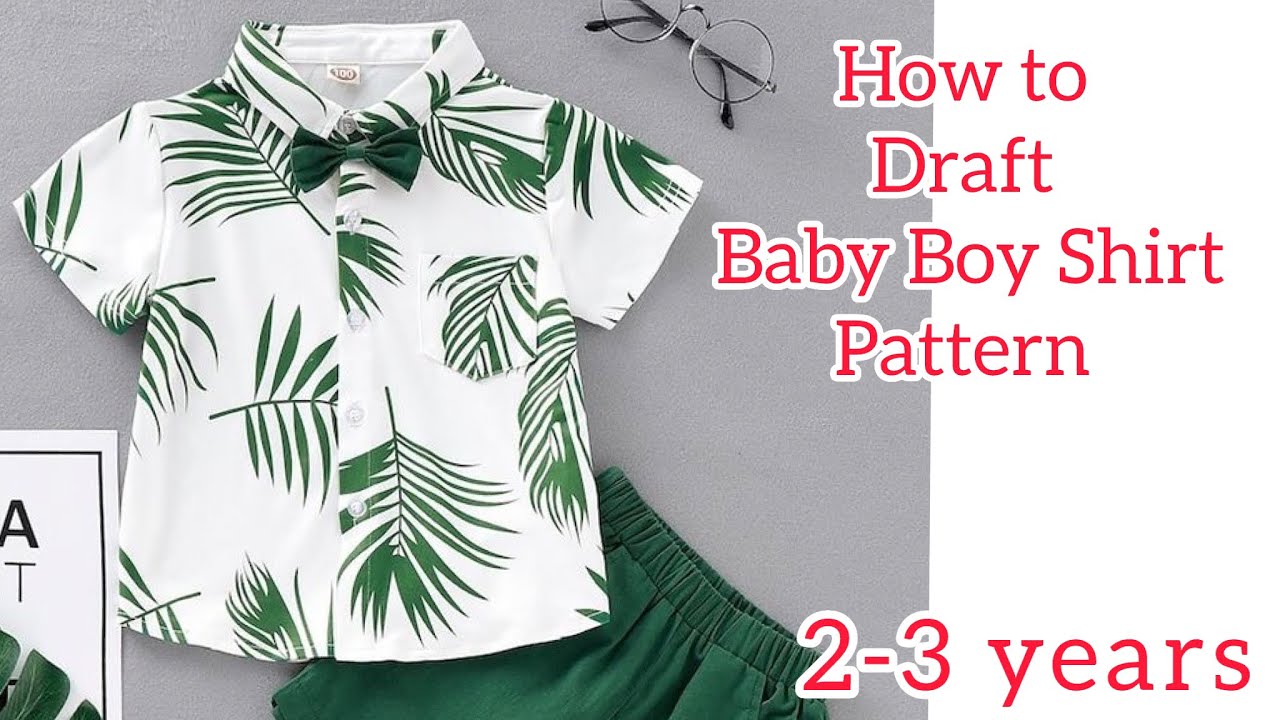 How to Draft Baby boy Shirt pattern | Baby boy shirt cutting and ...
